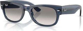 Ray-Ban Mega Wayfarer II Sonnenbrillen Dunkelblau Transparent Fassung Grau Glas 55-21