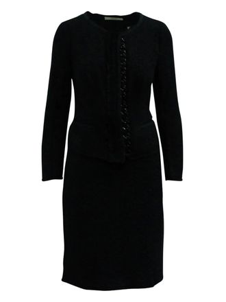 Prada tailleur-jupe en tweed - Noir