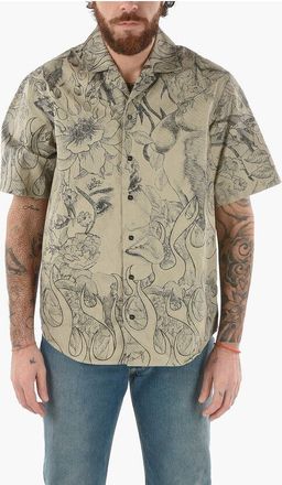 Dsquared2 Short-sleeve Shirt with Pointed Collar and Graphic Print size 46