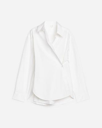 Arket 2-in-1-Hemdbluse Aus Popeline -Wei&szlig;