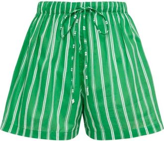 Faithfull The Brand Femme, Shorts, Vert, Taille: 36 FR Sereno Striped Cotton Shorts