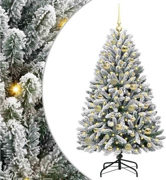 vidaXL K&uuml;nstlicher Weihnachtsbaum Gr&uuml;n und Wei&szlig; 120 cm PVC und Metall vidaXL