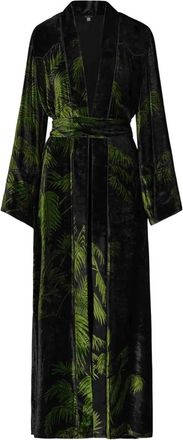 Johanna Ortiz manteau Alma Majestuosa en velours à motif de palmiers - Vert