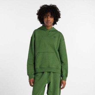 New Balance Damen Athletics French Terry Hoodie in Gr&uuml;n, Baumwollfleece, Gr&ouml;&szlig;e XS