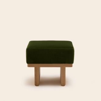 Madura Tabouret Anca Velours vert olive - VERT