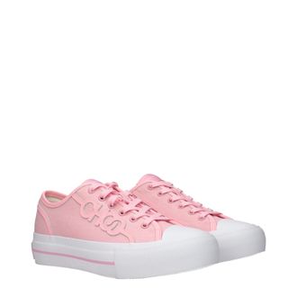 Jimmy Choo London Womens Pink Fabric Low Top Sneakers