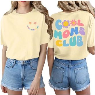 Generic T-shirts d&eacute;contract&eacute;s pour femmes 2025 graphique gym sortir, T-shirts amples d&eacute;t&eacute; pour la f&ecirc;te des m&egrave;res, coupe ample, tendance, lettres vintage, t-sh