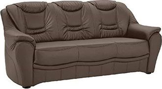 Cavadore Cavadore 3-Sitzer Bansa mit Federkern / Polstercouch in Leder / 198 x 94 x 95 / Echtleder Graubraun