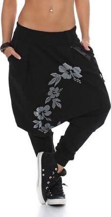 Malito more than fashion Malito Boyfriend Pantalon Bretelles Baggy Harem Aladdin 91085 Femme Taille Unique (Noir)