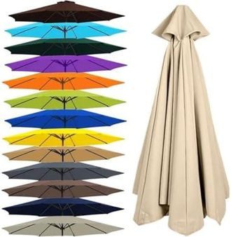 Generic Parasol de Rechange Housses Pour Parasols de Jardin, 8 Branches, 4,0 m, Protection Uv, Convient Pour Terrasse, Plage, Abricot, 8 Baleines - 400 Cm (13