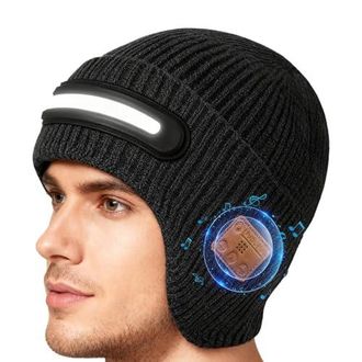 Generic Bonnet sans fil - 3 r&eacute;glages de lumi&egrave;re rechargeable | Bonnet musical sans fil avec lumi&egrave;re - pour hommes, femmes, gar&ccedil;ons, filles, petit ami, adolesc