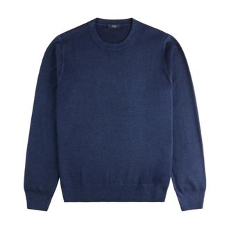 Fay Rundhals-Strickware - - Knitwear - Herren - Blau - 2XL