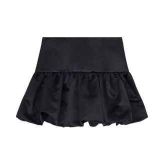 Ganni Femme, Jupes, Noir, Taille: 34 FR Ruffled Hem Mini Skirt