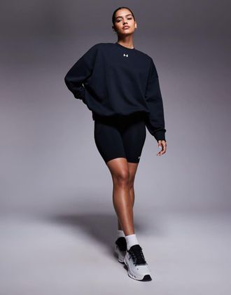 Under Armour Rival - Sweat-shirt molletonn&eacute; oversize - Noir