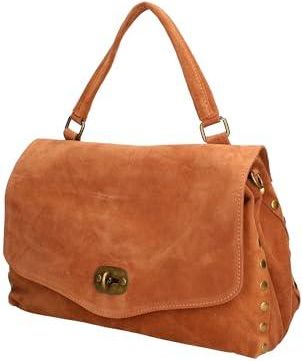 Gave Lux Sac &agrave; bandouli&egrave;re en cuir v&eacute;ritable pour femme Made in Italy 37x22x15 cm GLX228104423FBG, Cuir fonc&eacute;, Taille unique