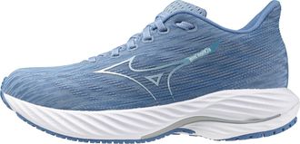 Mizuno Womens Wave Rider 28 Running Shoe, Glacier Lake-White, 36.5 EU