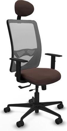 Piqueras y Crespo Moderner Drehstuhl Zulema mit 1D-Armen, h&ouml;henverstellbarer Lendenwirbelst&uuml;tze und festem Kopfteil, ausgestattet mit Syncro/Traslack und Schneideschaum