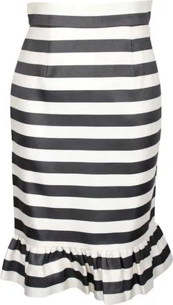 Mother Of Pearl jupe mi-longue Bella à rayures - Noir