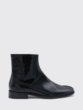 Maison Margiela Bottines Tabi en cuir bross&eacute; avec zip lat&eacute;ral