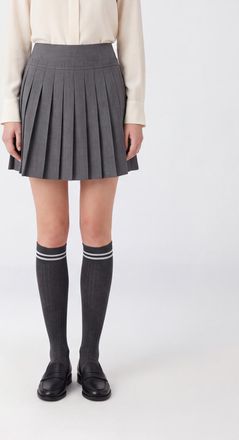 Ami Slim Fit Woll-Minirock als plissiertes Modell mit hoher Taille