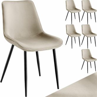 TecTake Tectake - Lot de 8 chaises ergonomiques rembourr&eacute;es en velours - Confort optimal - Hauteur dassise 47,5 cm - Capacit&eacute; de charge 120 kg - Vert fonc&eacute;