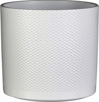 MiCa Decorations Era Blumentopf, Keramik, rund, Weiß, 21 x Ø 23 cm - Pflanztopf