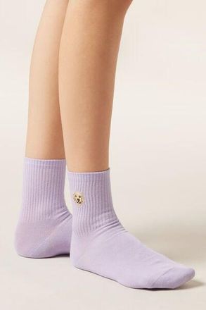 Calzedonia Socken Mit Dog-stickerei Violett