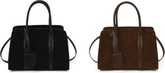 Generic Sac &agrave; bandouli&egrave;re en faux daim pour femmes et filles, avec fermeture &eacute;clair, capacit&eacute; bureau et d&eacute;contract&eacute;