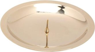 NKlaus Kerzenteller Ø 10cm mit Dorn 1cm Kerzenständer Kerzenhalter Messing Gold glänzend Kerzenuntersetzer Stumpenkerzen Kommunion 3323