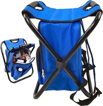 Generico Campingstuhl f&uuml;r den Au&szlig;enbereich, zusammenklappbar, f&uuml;r Camping, mit K&uuml;hltasche f&uuml;r Bergrucksack, Wandern, Reisen, Garten, Picknick