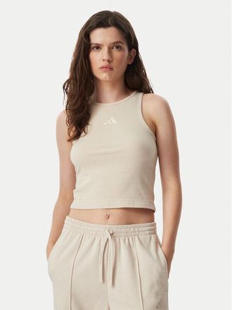 adidas Top Kit Small Logo Rib Tank KS7834 Creme Slim Fit