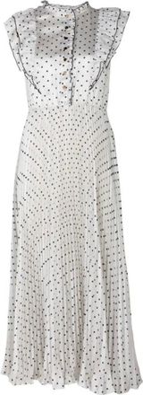 Self Portrait Femme, Robes, Blanc, Taille: 42 FR Satin Ramie Midi Dress
