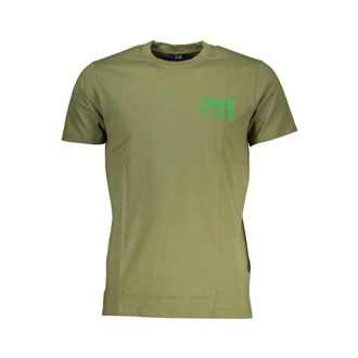 Cavalli Gr&uuml;nes Baumwoll T-Shirt mit Logo-Druck - - Tops - Herren - Gr&uuml;n - L