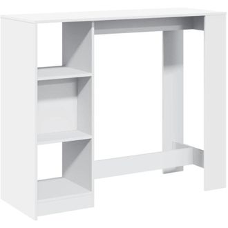 vidaXL Bartisch mit Regal Wei&szlig; 124x46x103,5 cm Holzwerkstoff Vidaxl