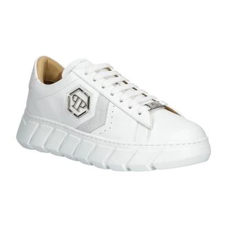 Philipp Plein Nappa Lo-Top Hexagon - - Shoes - Damen - Wei&szlig; - 37 EU