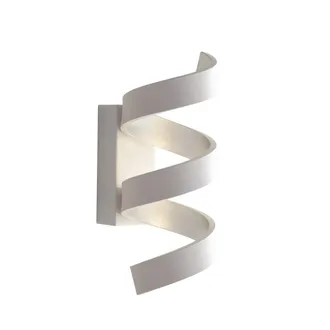 Luce-Ambiente-Design Led Helix Wall Light in White and Silver Aluminum 9w 3000k (Warm Light)