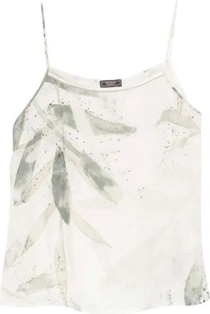 PESERICO Femme, Tops, Blanc, Taille: 36 FR Blouse &agrave; imprim&eacute; feuilles