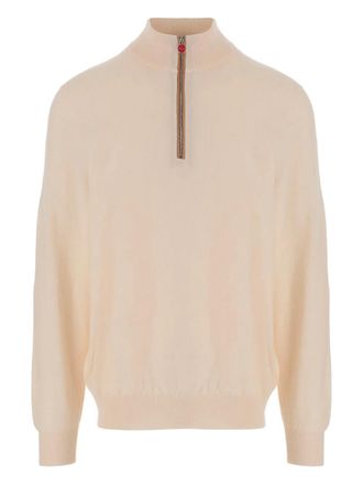 Kiton pull zipp&eacute; &agrave; col roul&eacute; - Tons neutres