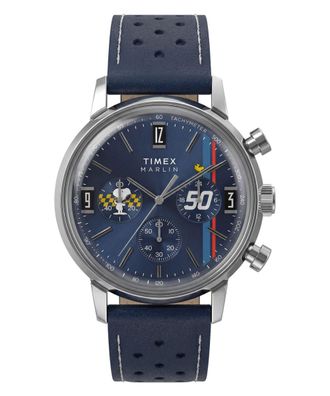 Timex Peanuts Marlin Snoopy And Woodstock Live In The Fast Lane Blau Herren Armbanduhr TW2Y85300