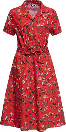 Queen Kerosin Damen Swingkleid Western Oldschool rot