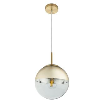 Globo Lighting Pendelleuchte VARUS mit Glaskugel aus Klarglas & Goldfarben, Ø 20cm