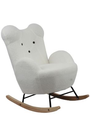 Livetastic Kinder-Schaukelstuhl, Wei&szlig;, Holz, Metall, Textil, Kautschukholz, Eukalyptusholz, massiv, Sperrholz, 59x70x62 cm, Bsci, Kinder- & Jugendzimmer, Kinderm