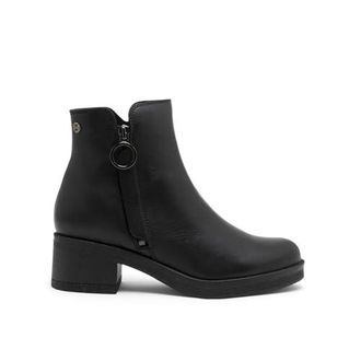 Porronet Bottines en cuir noir avec fermeture &eacute;clair Delia, Noir, 36 EU