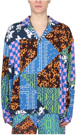 Marcelo Burlon Homme, Chemises, Multicolore, Taille: L Bowling Collar Button Clo