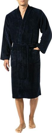 Morgenstern Herren Bademantel blau Baumwolle & Mix unifarben