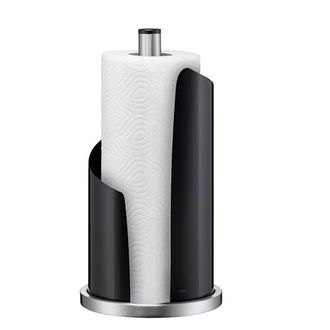 KELA 11200 support &agrave; essuie-tout, m&eacute;tal brillant, noir, Stella - 15cm &Oslash;, 32cm h 15 x 15 x 32 cm