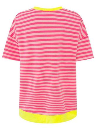 Zwillingsherz T-Shirt Oversize Shirt Neon Streifen