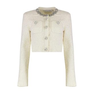 Self Portrait Verzierter Besatz-Strickjacke - - Jackets - Damen - Wei&szlig; - S