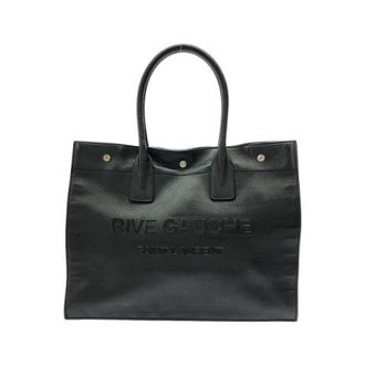 Saint Laurent Sac cabas Rive Gauche Petit Mod&egrave;le en cuir dagneau Pre-owned - Femme - Pre-owned - Noir - Taille: ONE Size