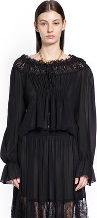 Chlo&eacute; Crop Top in Silk Georgette and Lace